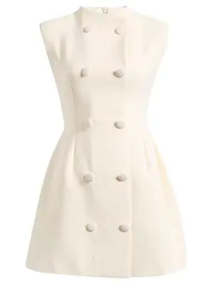 Oddmuse Button Sleeveless Mini Dress - Ecru