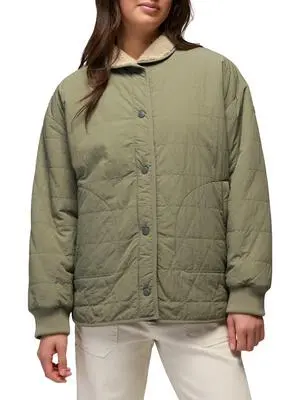 Prana Encinitas Reversible Quilted And Fleece Coat - Sage/stone