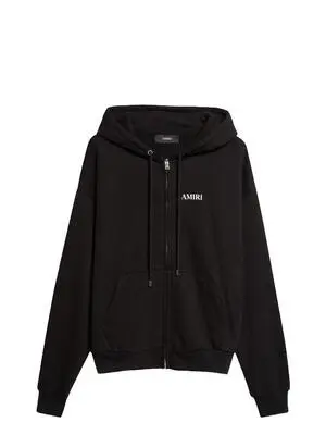 Amiri Relaxed Cotton French Terry Zip-up Hoodie - Black