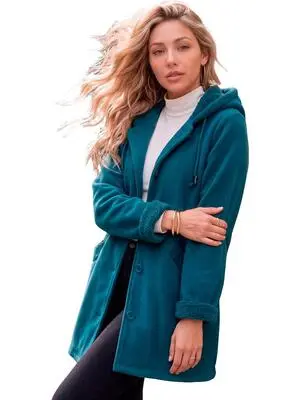 Roaman's Roaman's Hooded Fleece Coat Deep Lagoon