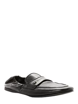 Dolce & Gabbana Leather Loafer Slippers - Black