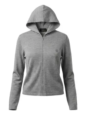 GUCCI Gucci Wool Silk Blend Hooded Zip-Up Cardigan