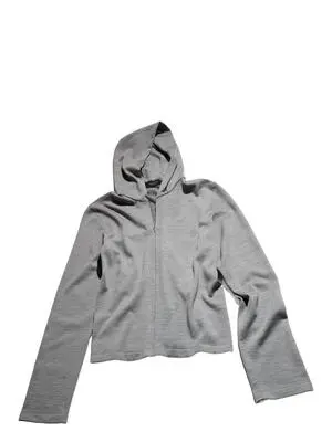 GUCCI Gucci Wool Silk Blend Hooded Zip-Up Cardigan