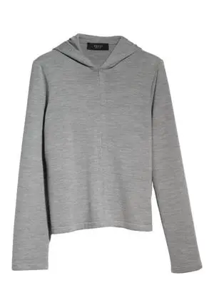 Gucci Wool Silk Blend Hooded Zip-up Cardigan - Grey