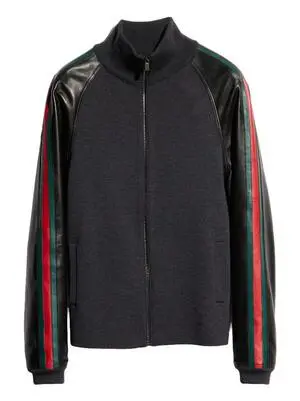 GUCCI Gucci Fine Rib Wool Zip Jacket With Web