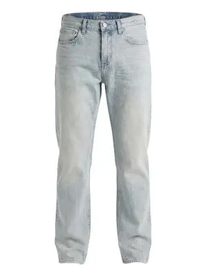 Gucci Slim Fit Marbled-wash Cotton Denim Pants - Light Blue