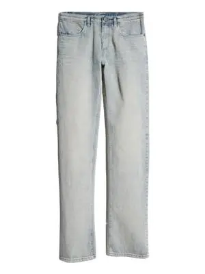 Gucci Slim Fit Marbled-wash Cotton Denim Pants - Light Blue