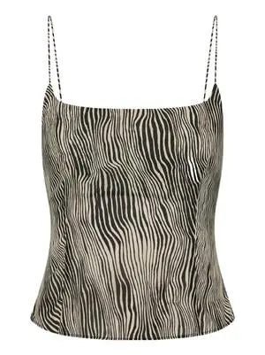 ST. AGNI Zebra-pattern Top - Sand