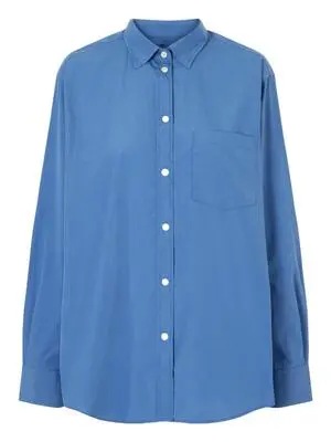 RÓHE Long-sleeved Shirt With Classic Collar And Pocket - Blue