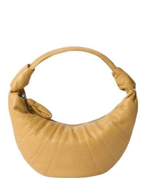 LEMAIRE Mini Fortune Croissant Bag In Goat Leather - Walnut