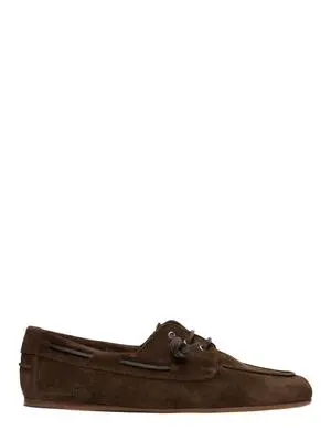 Dsquared2 Suede Boat Shoes With Embossed Logo - Brown