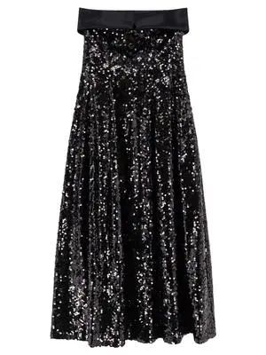 Alberta Ferretti Sequined A-line Gown - Black