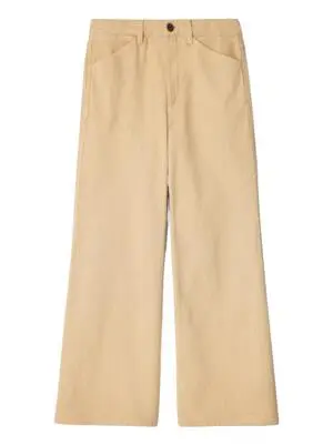 LEMAIRE Flared Five-pocket Pants In Garment-dyed Broken Twill - Straw