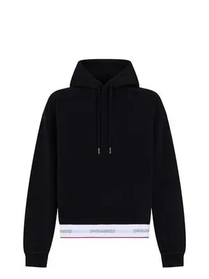 Dsquared2 Logo Relaxed-fit Hoodie - Black