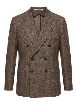 Tagliatore Double-breasted Wool Blazer - Brown