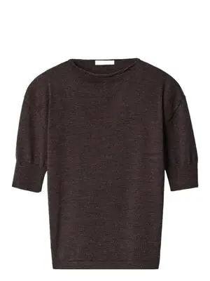 LEMAIRE Short Sleeve Knit Jumper - Ecorce