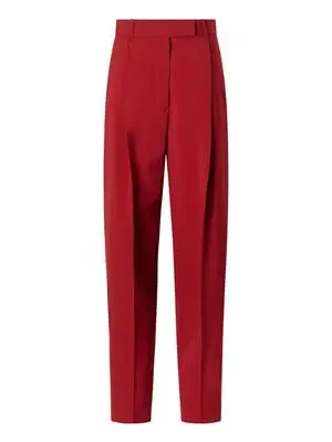 RÓHE Tailored Pleated Trousers With Belt Loops - Red