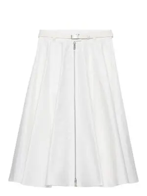 Prada Chino Midi Skirt With Zipper Detail - White