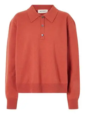RÓHE Long-sleeved Polo Knitwear - Red