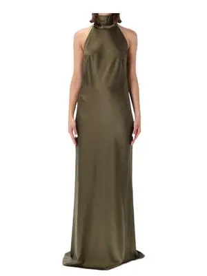 Ralph Lauren Sleeveless High-neck Formal Dress - Brown