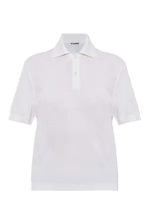 JIL SANDER Wool Knit Polo T-shirt - White