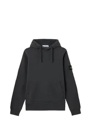 Stone Island Regular-fit Hooded Sweatshirt With Pouch Pocket - Leaden