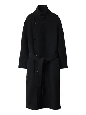 LEMAIRE Long-sleeved Wrap Coat - Black
