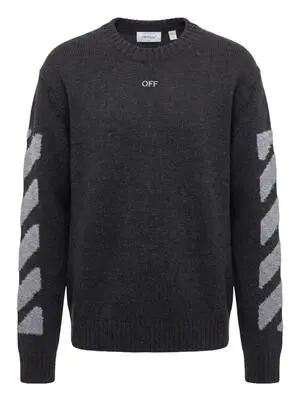 Off-White Diagonal Stripe Crewneck Jumper - No