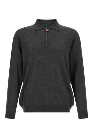 Kiton Half-zip Polo Shirt - Black