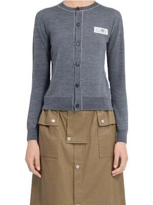 MAISON MARGIELA Mm6 Maison Margiela Button-Front Wool-Blend Knit Cardigan