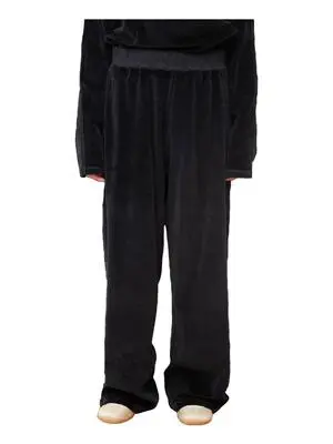 BASERANGE Elasticated Ribbed Waistband Casual Pants - Black