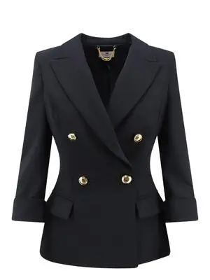 Elisabetta Franchi Double Breasted Tailored Blazer - Black