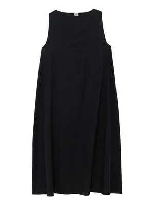 BASERANGE Sleeveless Boat Neck Flared Dress - Black