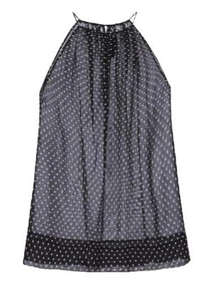NILI LOTAN Nikki Halterneck Polka-dot Silk Top - Black