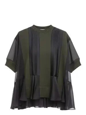 Sacai Panelled Short-sleeved Cover-up - Black