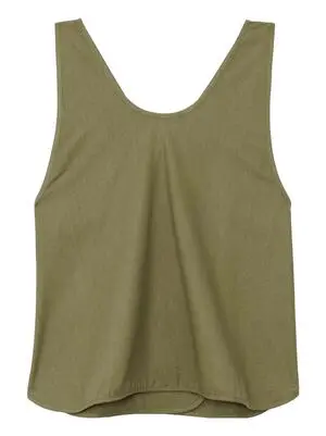 BASERANGE Sleeveless Round Neck Top With Overlap Back - Luagreen
