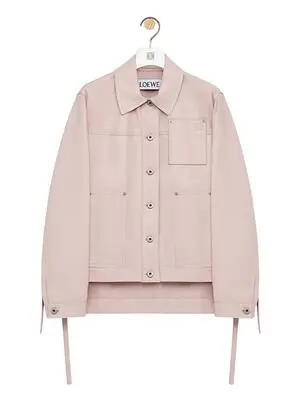 Loewe Workwear Jacket With Asymmetrical Hems And Leather Ties - Light Pink