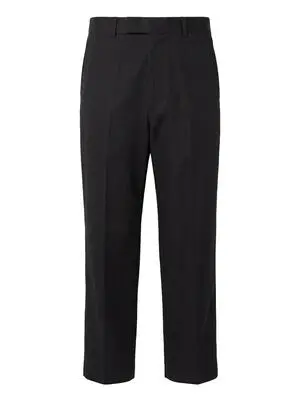 Gucci Straight Leg Cropped Poplin Chino Trousers - Black