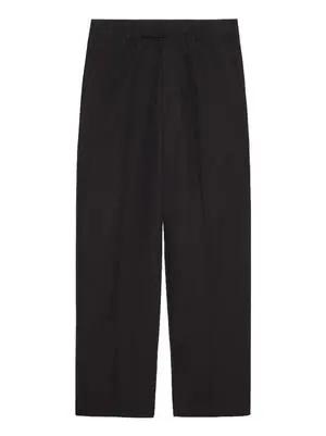 Gucci Straight Leg Cropped Poplin Chino Trousers - Black