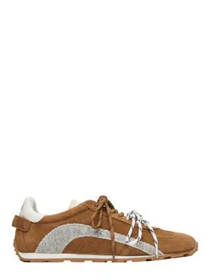 Dsquared2 Lace-up Sneakers With Serrated Laces And Logo Patch - Brown