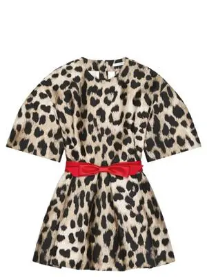 Givenchy Leopard Jacquard Cocoon Mini Dress - Beige