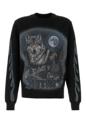 Amiri Wolf Moon Printed Long-sleeved T-shirt - Black