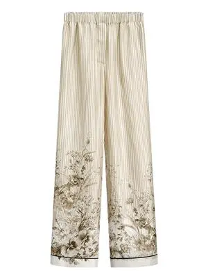 DIOR Dior Pantalon Iviera In Toile De Jouy Floral Garden Print Silk Twill