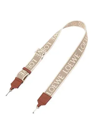 Loewe Anagram Jacquard And Calfskin Strap - Nude