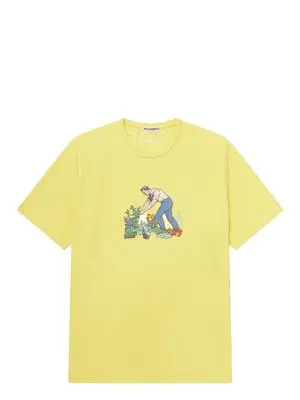 JW Anderson Gardener Embroidered Cotton-jersey T-shirt - Yellow
