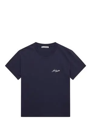 Acne Studios Logo-embroidered Cotton-jersey T-shirt - Blue