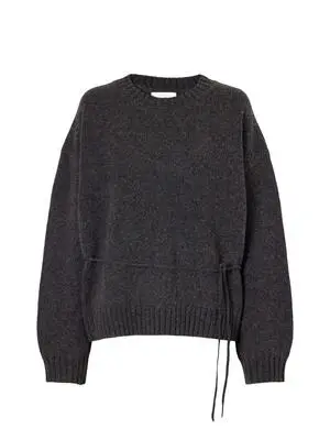 ST. AGNI Belted Wool Sweatshirt - Anthracite