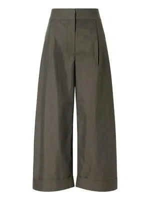 Proenza Schouler White Label Cotton-blend Wide-leg Pants - Green