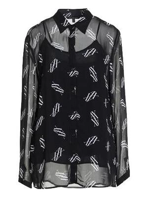 Armani Exchange Viscose Shirt With Logo Print - Black