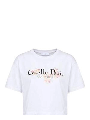 GAELLE PARIS Cotton T-shirt With Logo Print - White